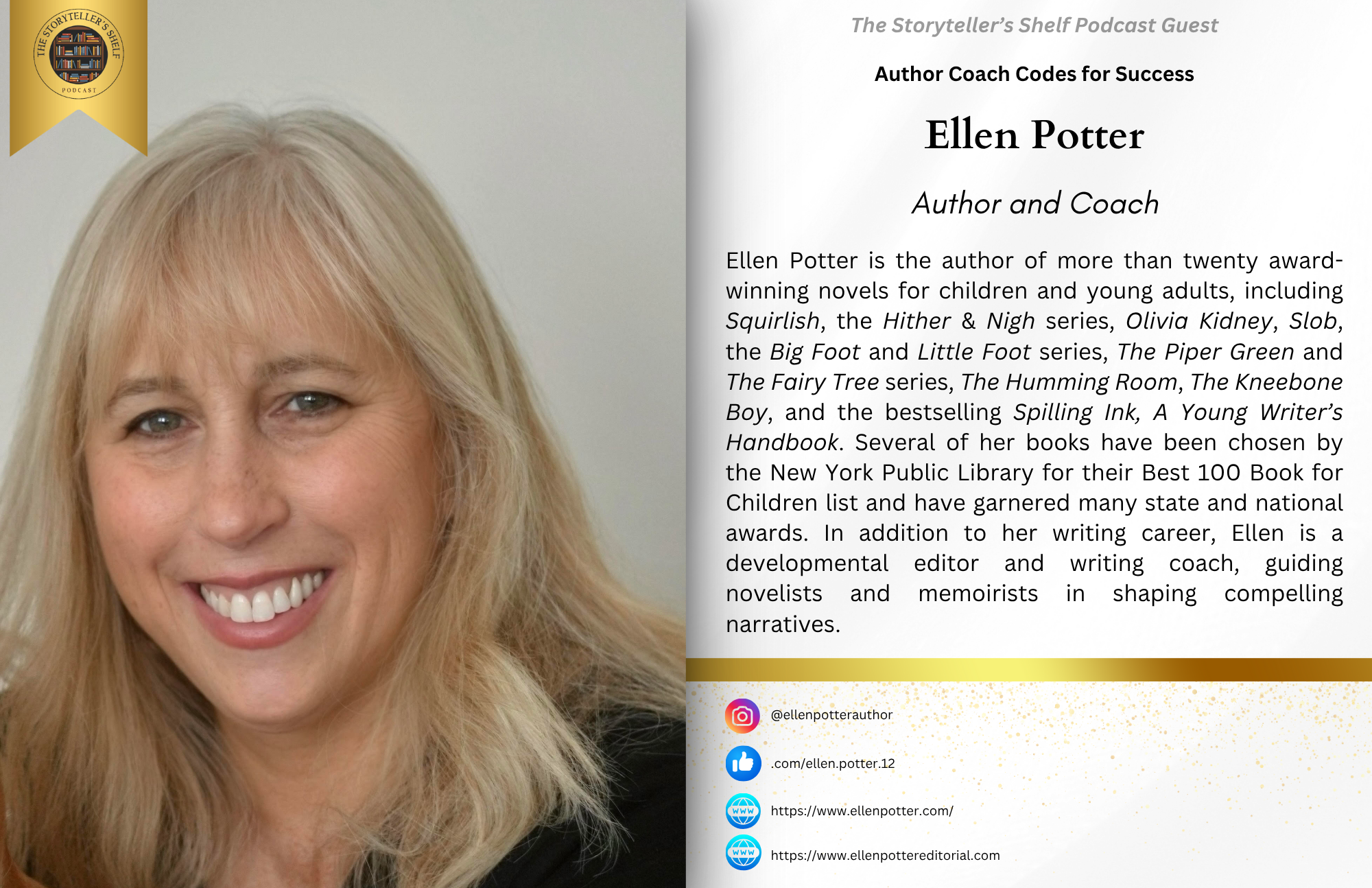 Ellen Potter – The Storyteller’s Shelf Podcast